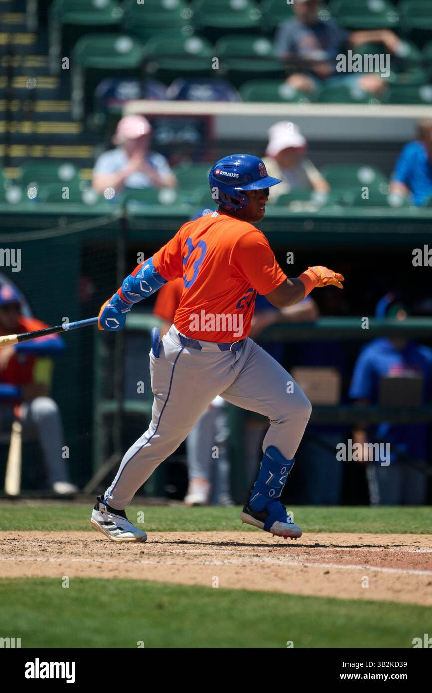St. Lucie Mets Jesus Baez (23) bats during an MiLB Florida State League ...