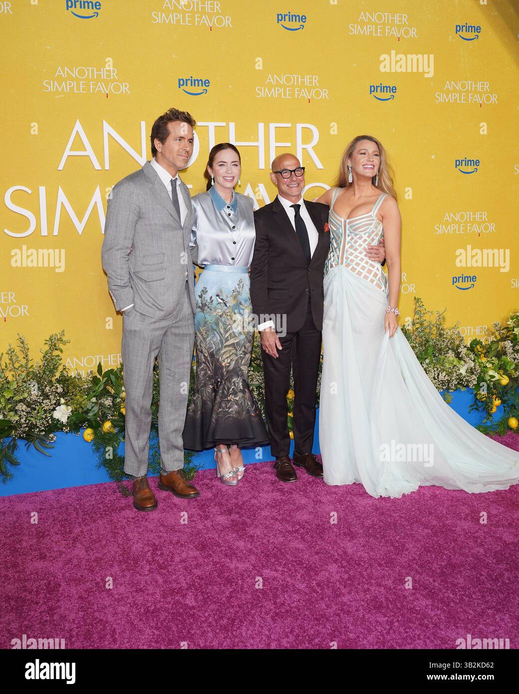 Ny. 27th Apr, 2025. Ryan Reynolds, Emily Blunt, Stanley Tucci, Blake Lively at arrivals for ...