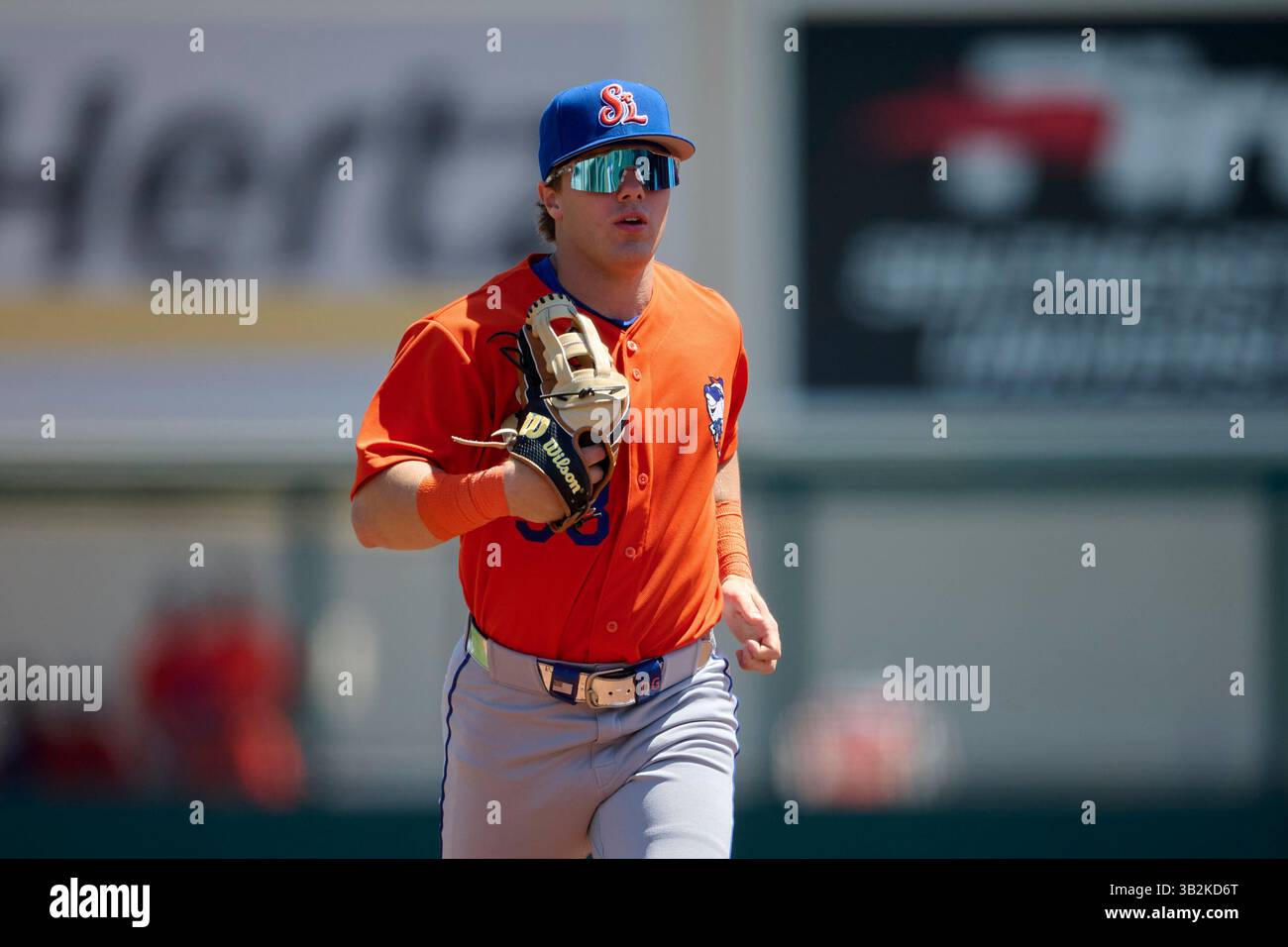 St. Lucie Mets Drew Gilbert (53) jogs to the dugout during an MiLB ...