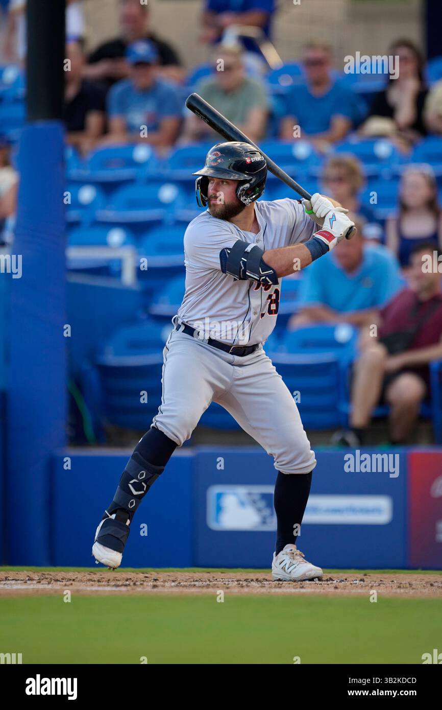 Lakeland Flying Tigers David Smith (38) bats during an MiLB Florida ...