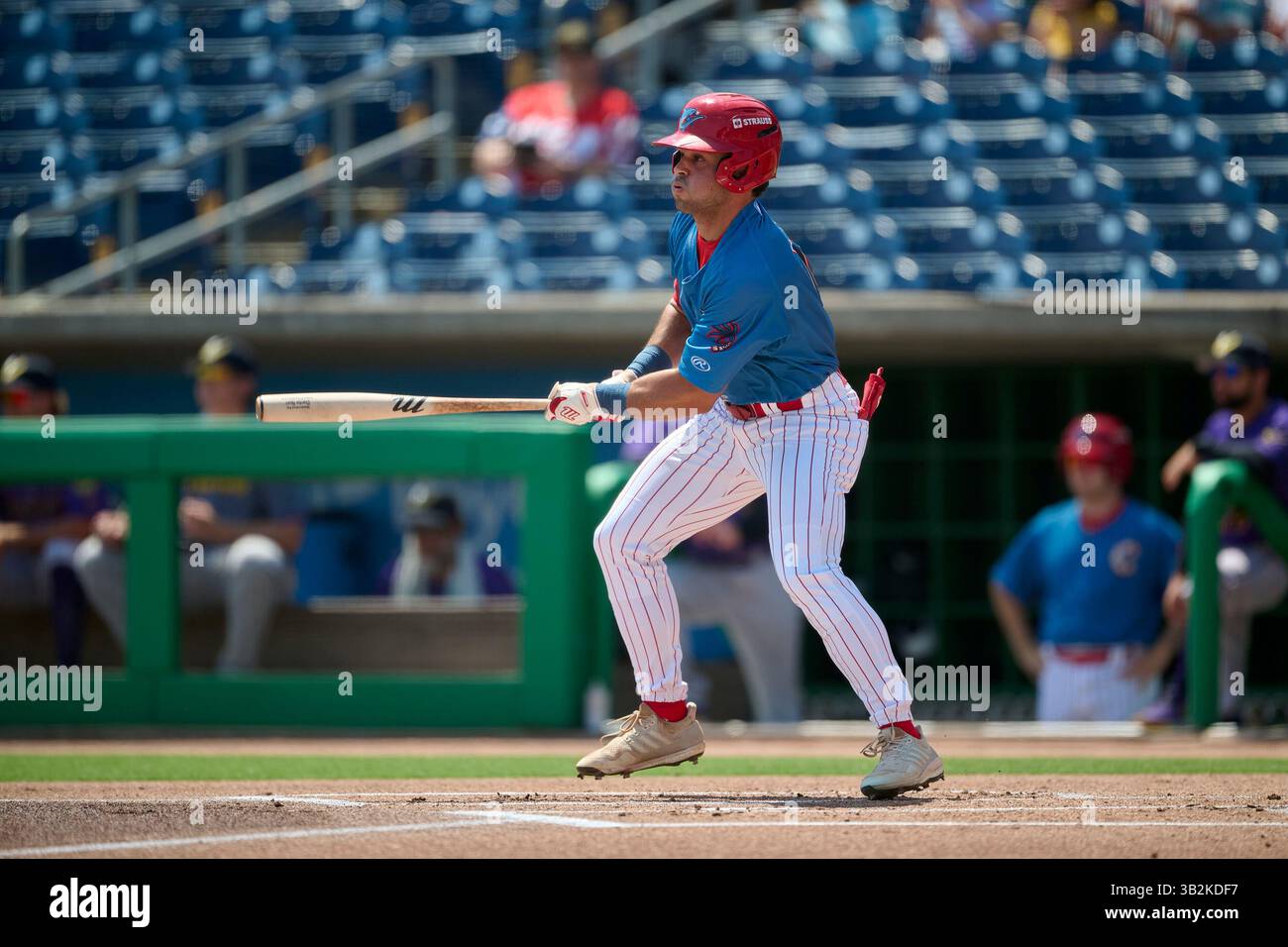 Clearwater Threshers Dante Nori (12) bats during an MiLB Florida State ...