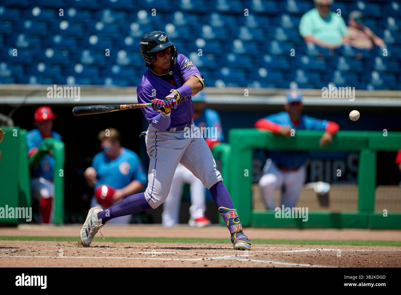 Fort Myers Mighty Mussels Yasser Mercedes (13) bats during an MiLB ...