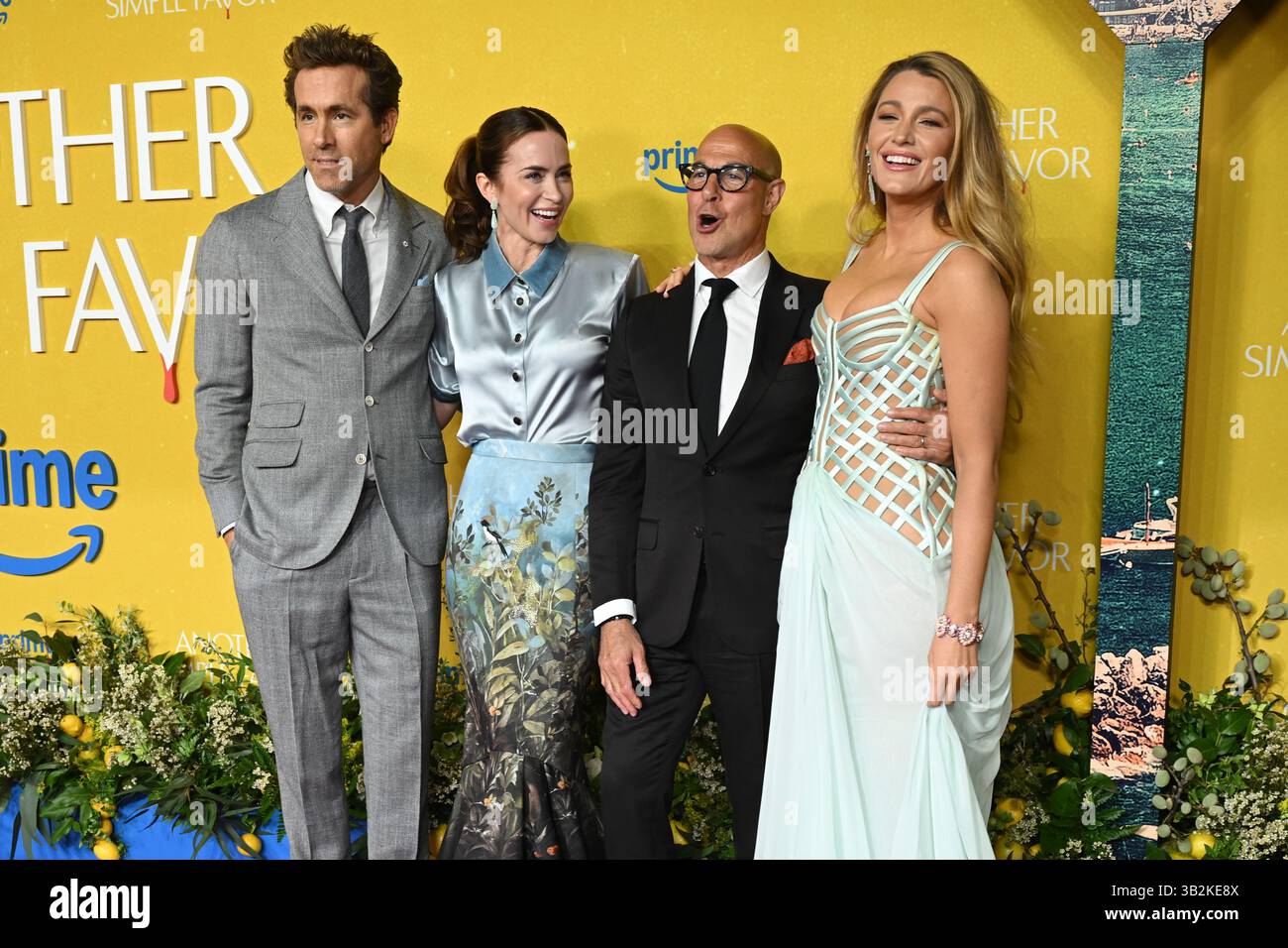 Ryan Reynolds, Emily Blunt, Stanley Tucci and Blake Lively Stock Photo ...
