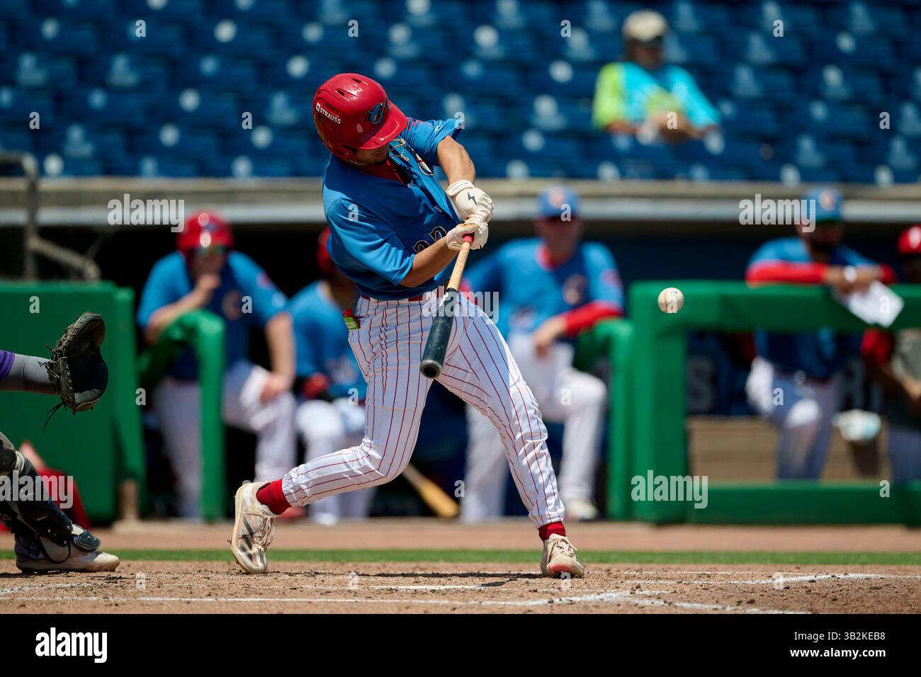 Clearwater Threshers Kodey Shojinaga (22) bats during an MiLB Florida ...