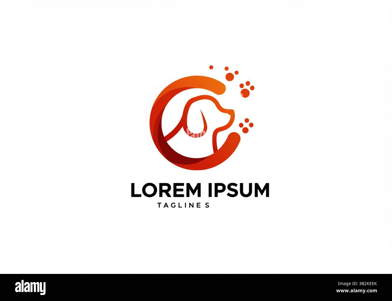 Dog-Themed Circular Logo Design with Paw Prints Stock Vector Image ...