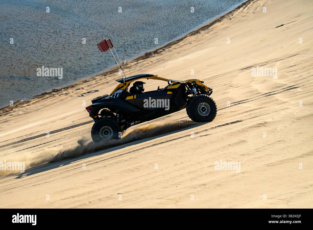 Doha, Qatar: Off road buggy car in the sand dunes of the Qatari desert ...