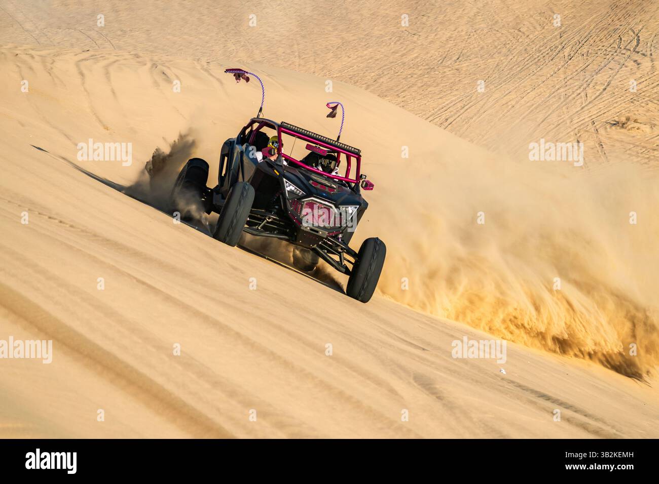 Doha, Qatar: Off road buggy car in the sand dunes of the Qatari desert ...