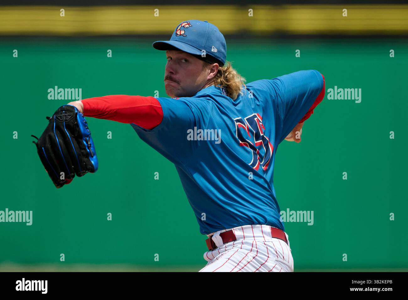 Clearwater Threshers pitcher Titan Hayes (55) delivers a pitch during ...