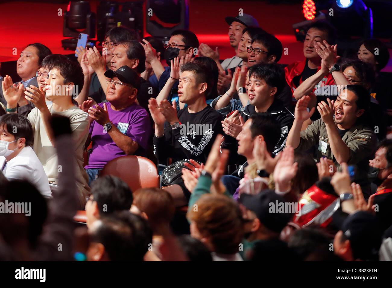 Tokyo, Japan. 27th Apr, 2025. Japanese fans are seen during the Lucha ...