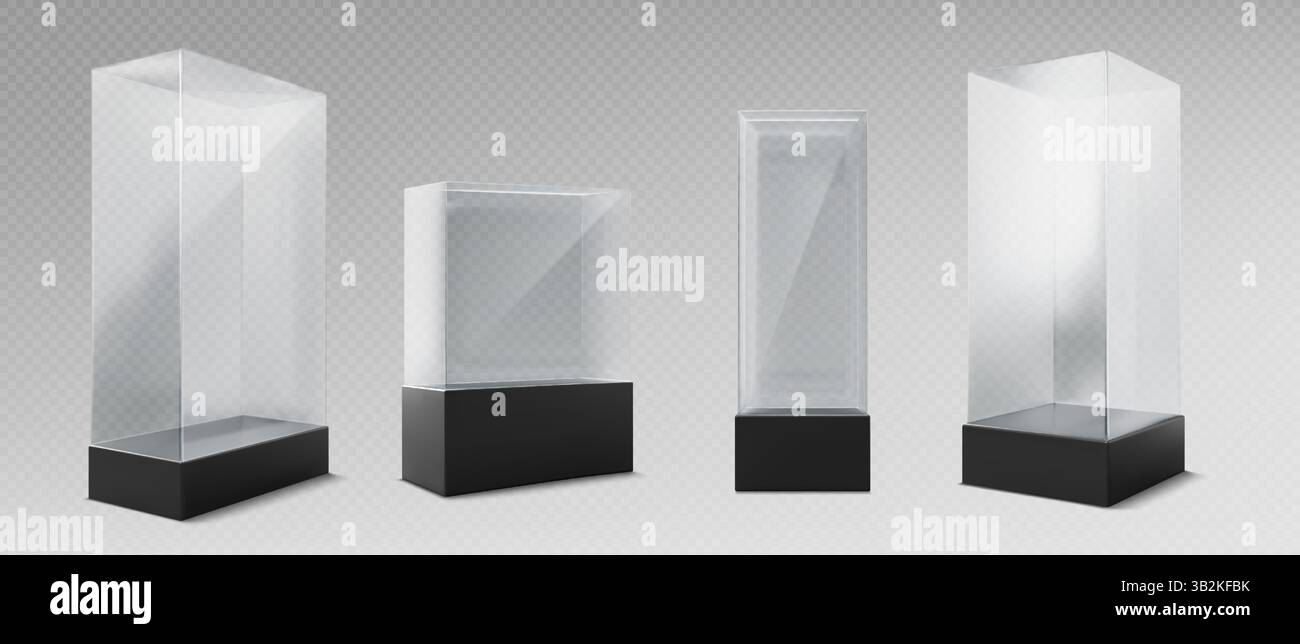 Glass displays set isolated on transparent background. Vector realistic ...