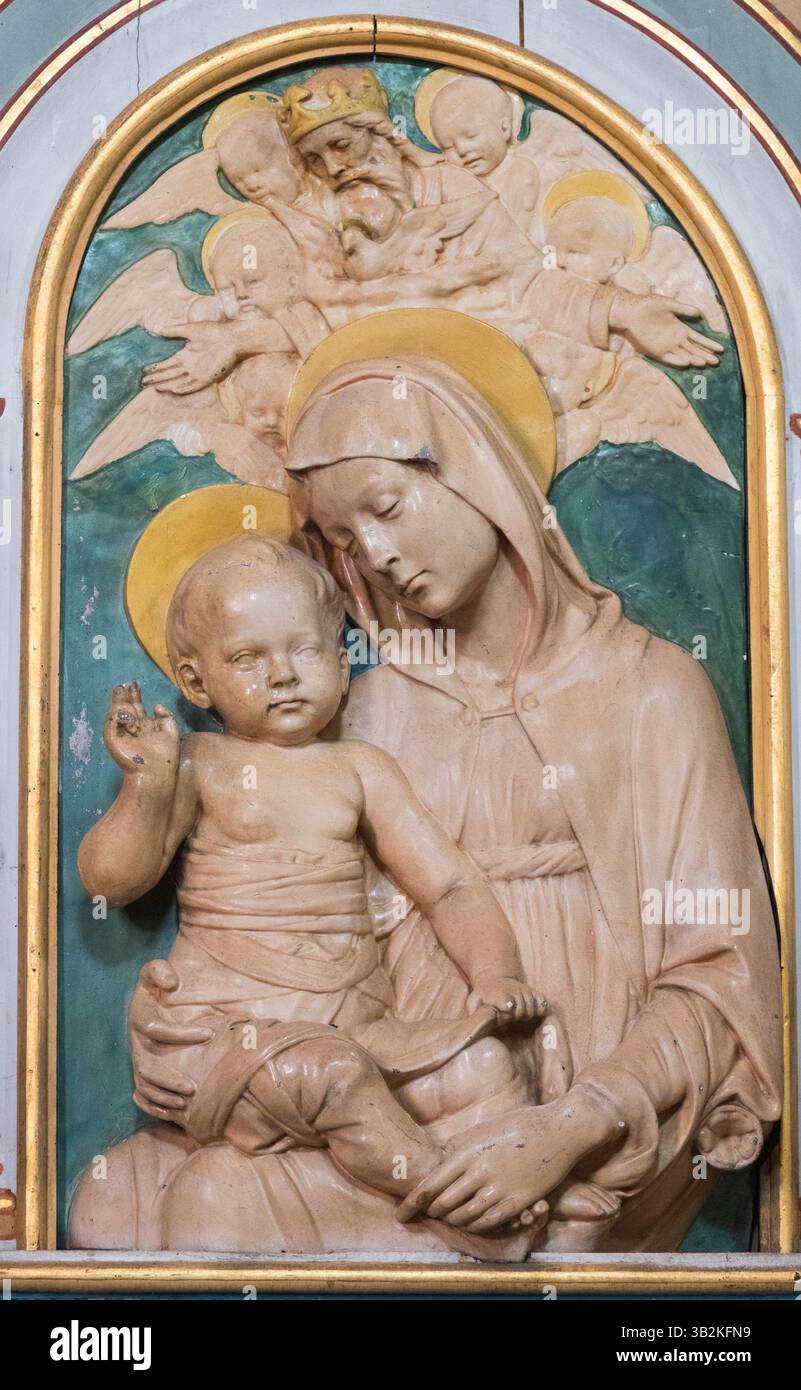 Combo les Bains, France - 04-22-2025: Bas relief (19th century) of ...