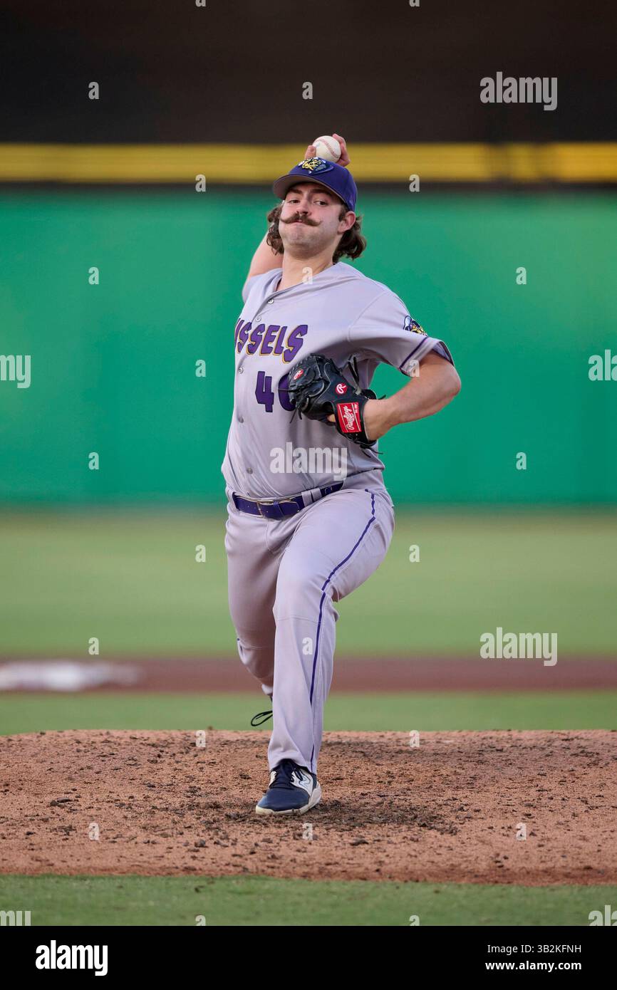 Fort Myers Mighty Mussels pitcher Jakob Hall (40) during an MiLB ...