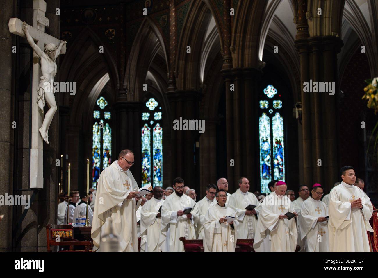 Melbourne, Australia. 28th Apr, 2025. Religious congregation is seen ...