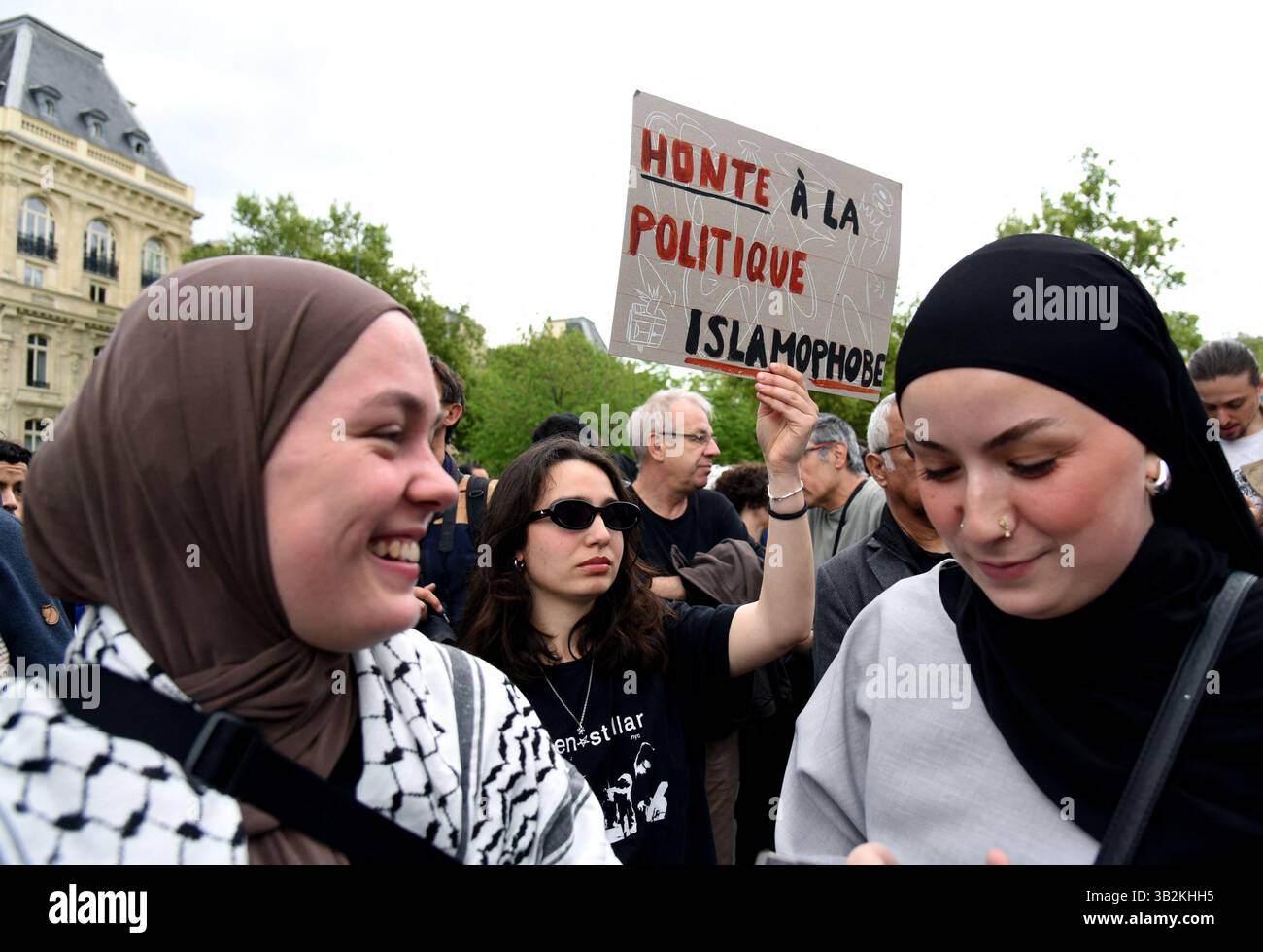 Paris, France. 27th Apr, 2025. Demonstration against islamophobia and in tribute to Aboubakar ...