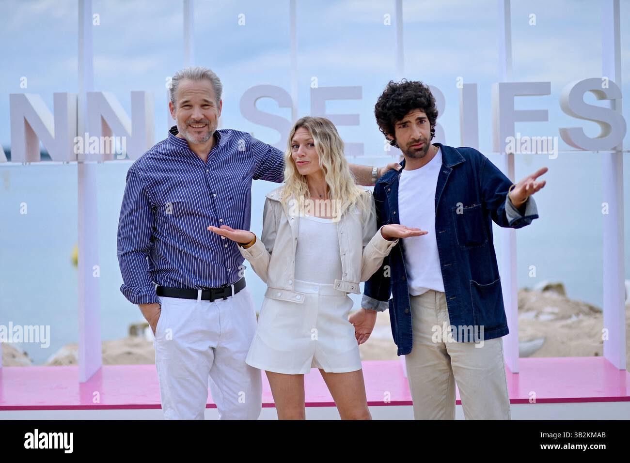 Cannes, France. 27th Apr, 2025. Fabrice Deville, Aurore Delplace and ...