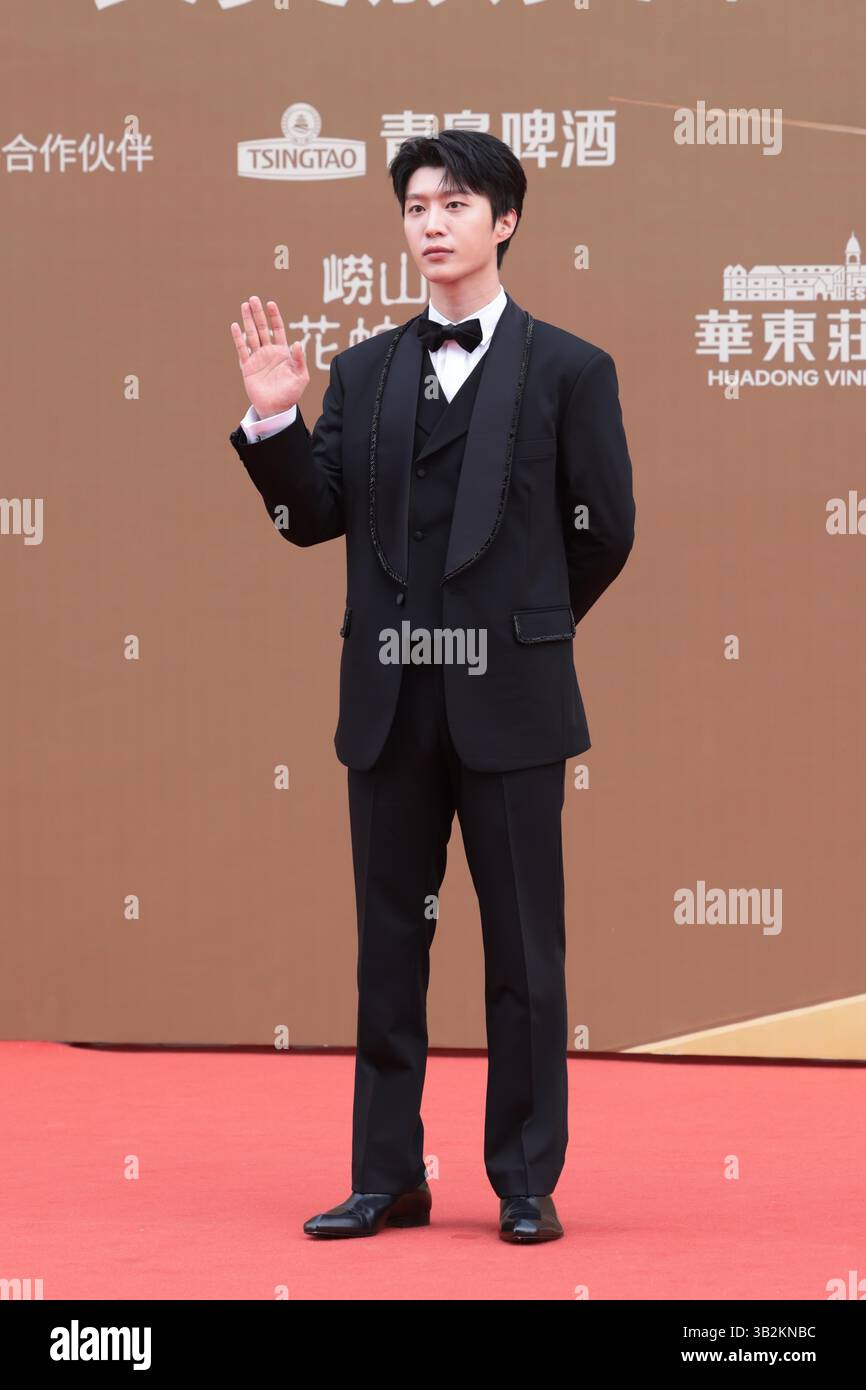 Chinese singer, rapper and actor Fan Chengcheng poses on the red carpet ...