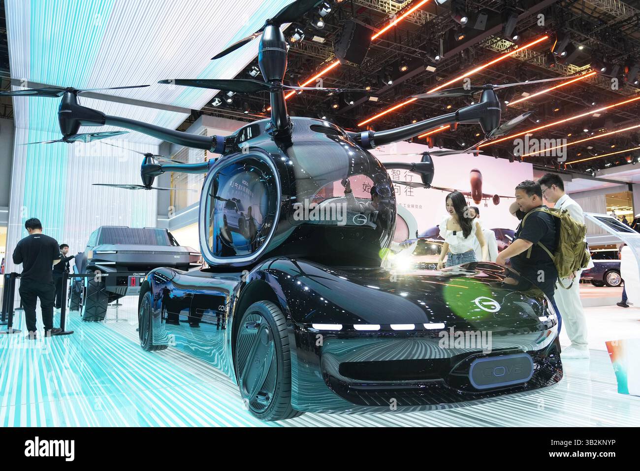 An aerocar is on display at the booth of Gac Group. Shanghai,China.24th ...