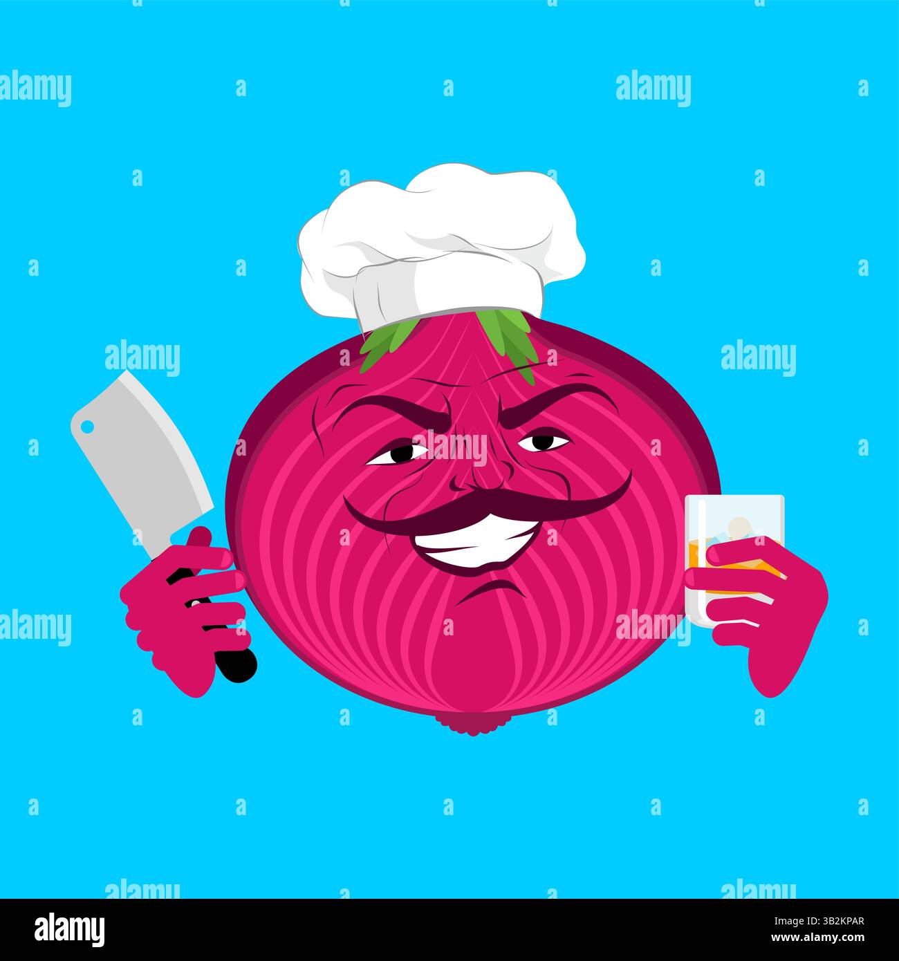 Onion chef. Onion in chef hat. Vegetable gastronomic symbol Stock ...