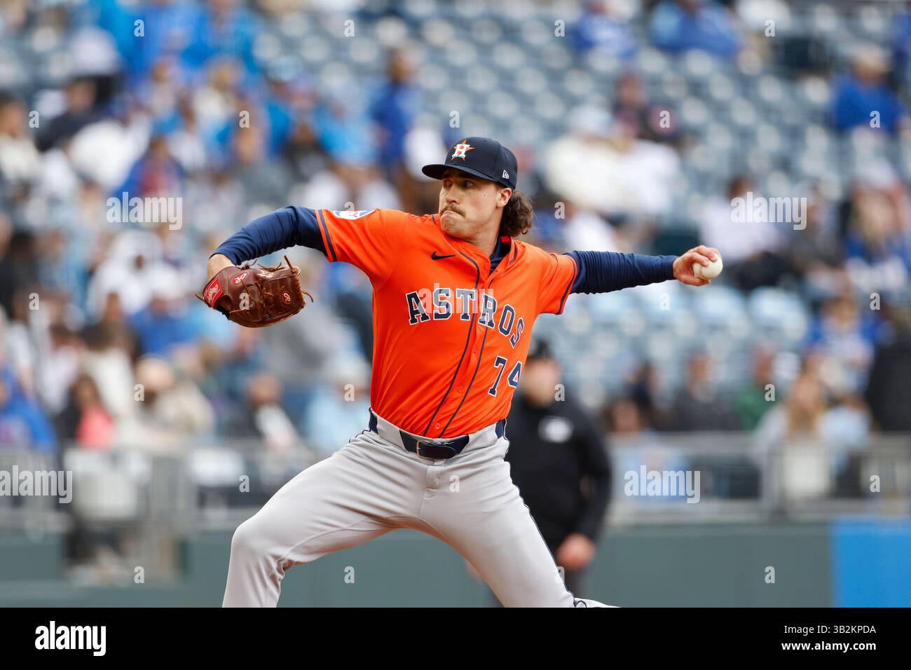 Houston Astros pitcher Bryan King (74) during a baseball game in Kansas ...
