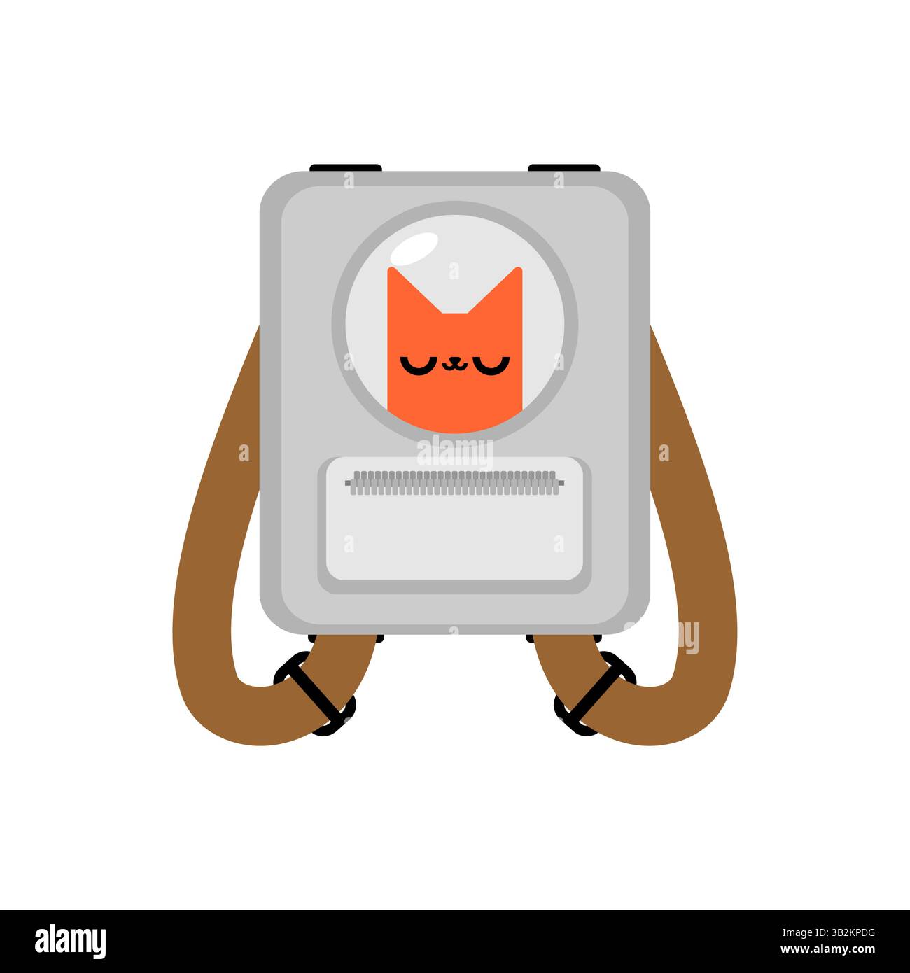 Backpack with window cat isolated. Vector illustration Stock Vector ...