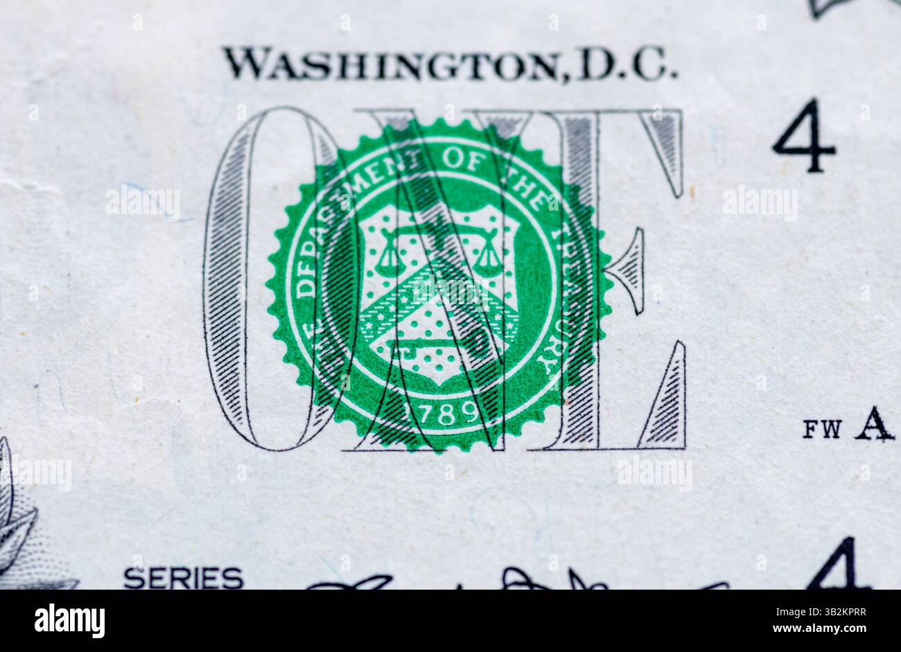 London.UK- 04.25.2025. The symbol of The Department Of The Treasury on ...