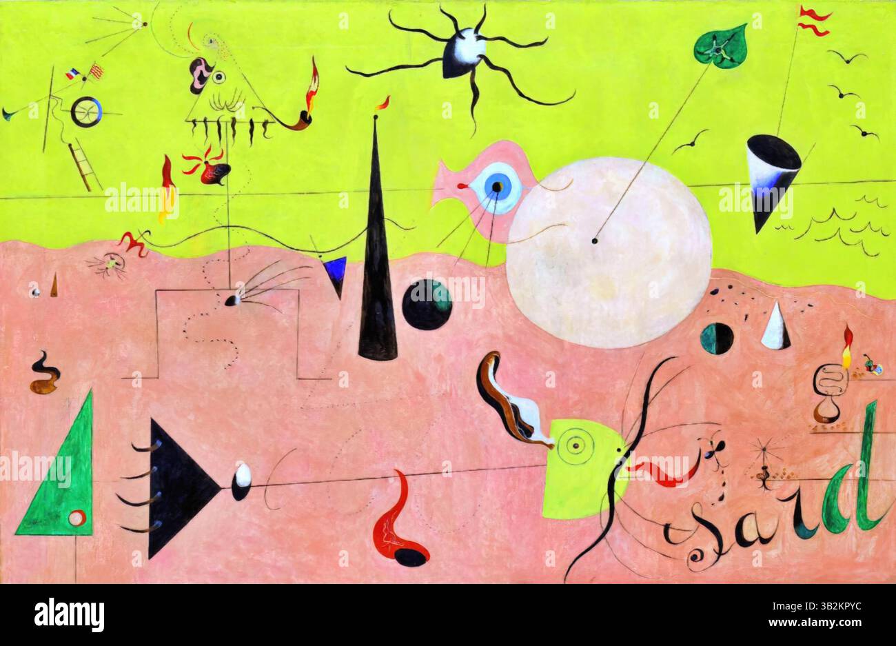 Catalan Landscape (The Hunter) - 1924 Joan Miro Stock Vector Image ...