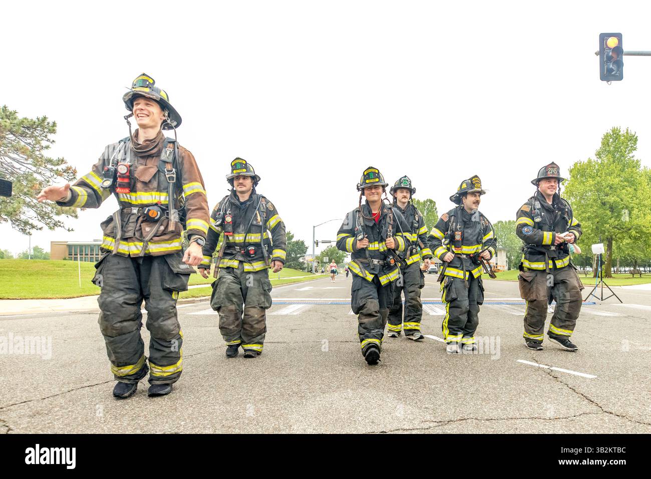 Members of the Oklahoma City Fire Department walk during the 25th ...