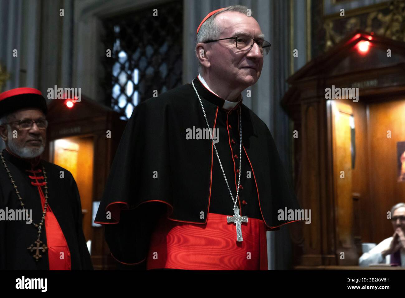 Rome, Italy. 27 April, 2025. Cardinal Pietro Parolin attends pay ...