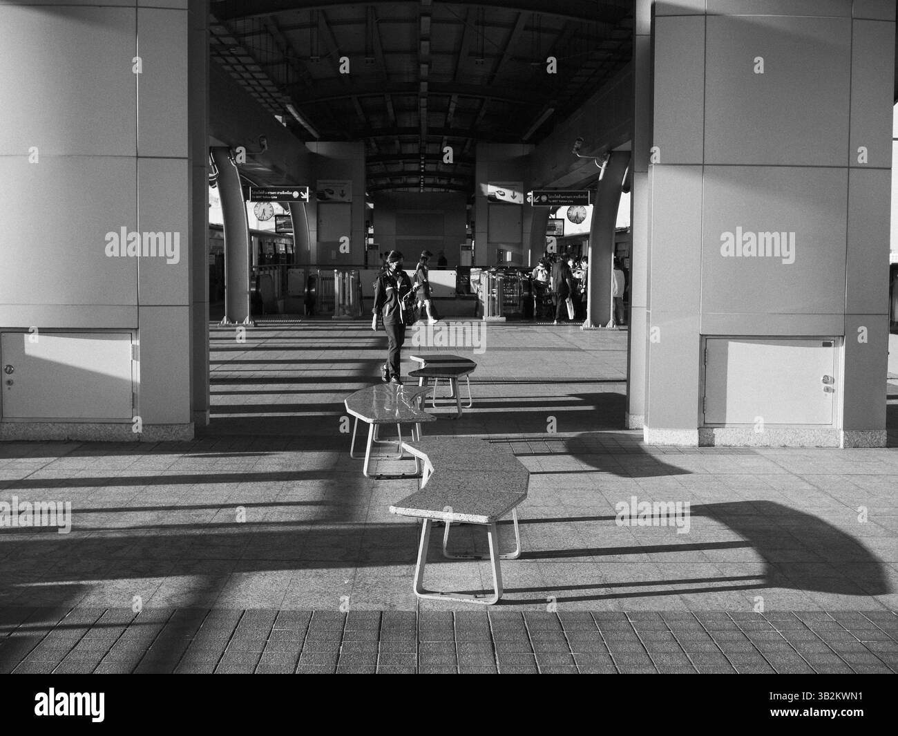 View from a BTS Sukhumvit Line station in Bangkok, Thailand - April 20 ...