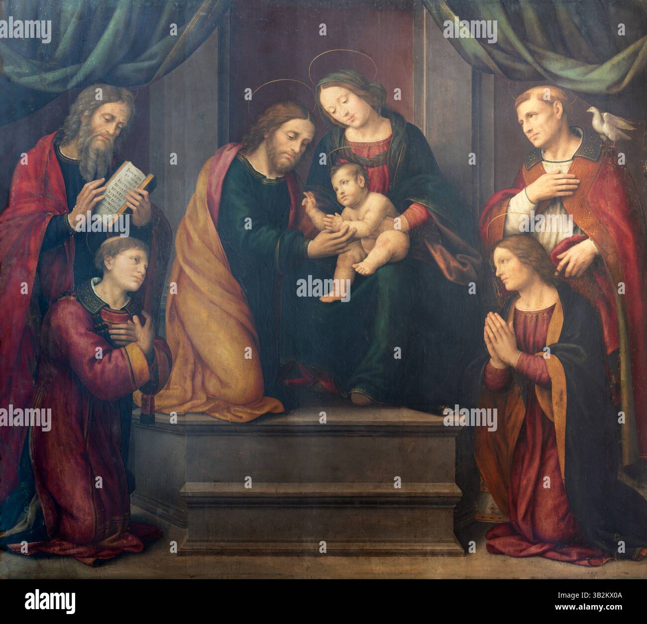 Florence - The painting of Madonna among the Saints - Joseph, John ...