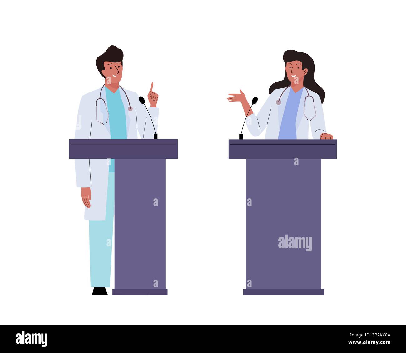 Two people giving a presentation Cut Out Stock Images & Pictures - Alamy