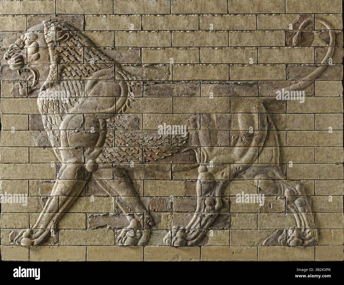 7462. Brick panel depicting a lion, Susa, Darius' palace, c. 522 -486 ...