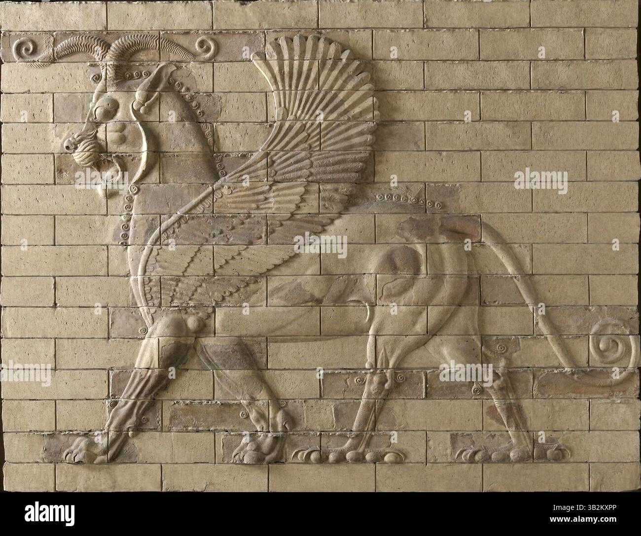 7462. Brick panel depicting a winged creature , Susa, Darius' palace, c ...