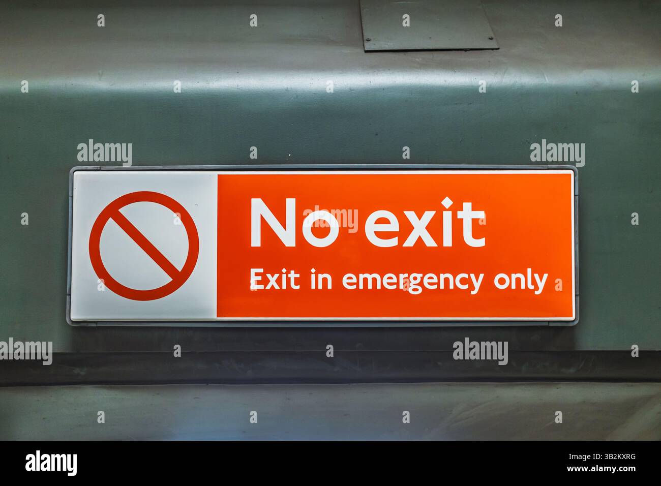 No Exit Safety Sign Displayed for Emergency Use Only Stock Photo - Alamy