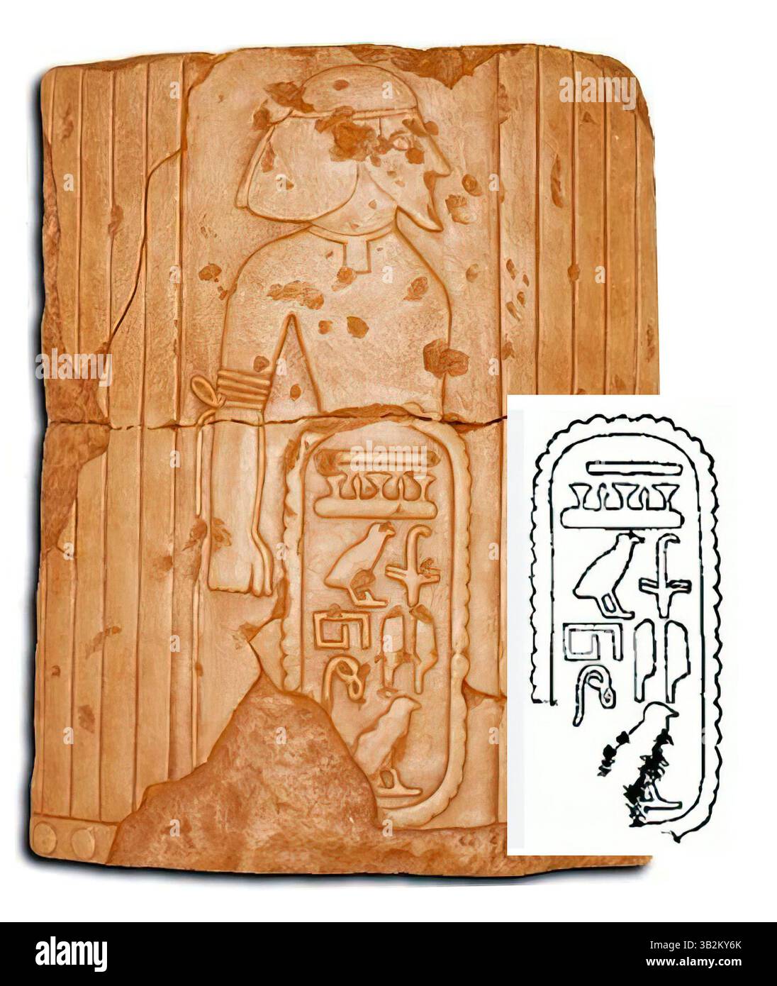 7724. Pillar from the Temple of Soleb in Egypt depicting a prisoner and ...