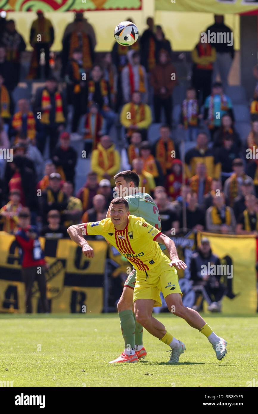 Kielce, Poland. 27 April, 2025 Evgeniy Shikavka during Korona Kielce vs ...