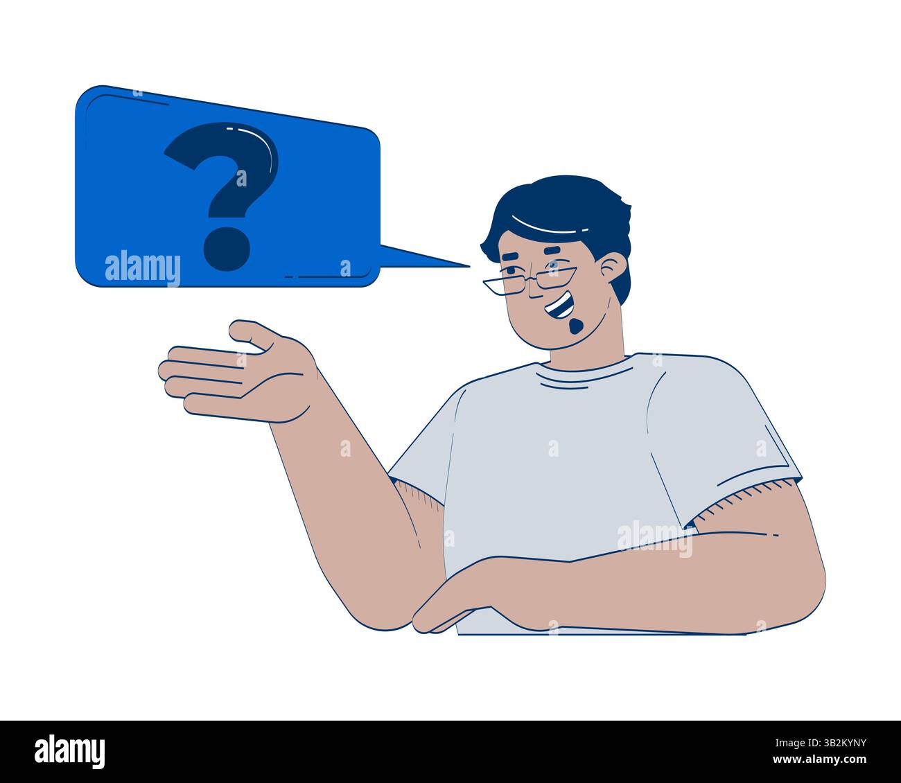 Glasses arab man asking question with speech bubble 2D doodle character Stock Vector Image & Art ...
