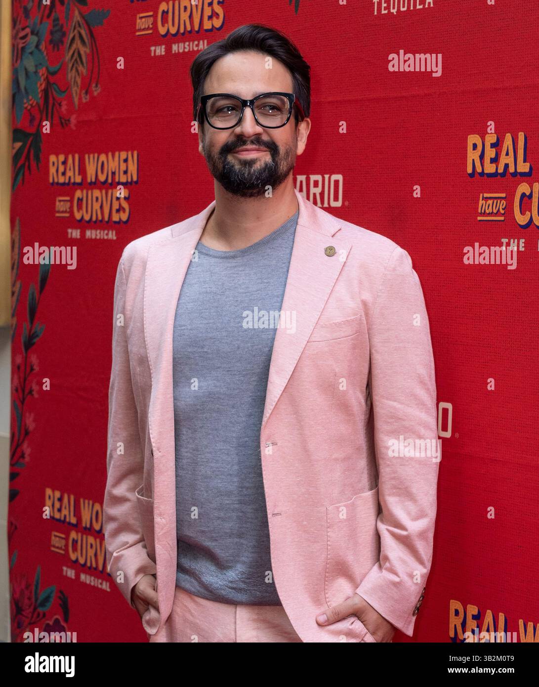 USA. 27th Apr, 2025. Lin-Manuel Miranda attends opening night for 'Real Women Have Curves' on ...