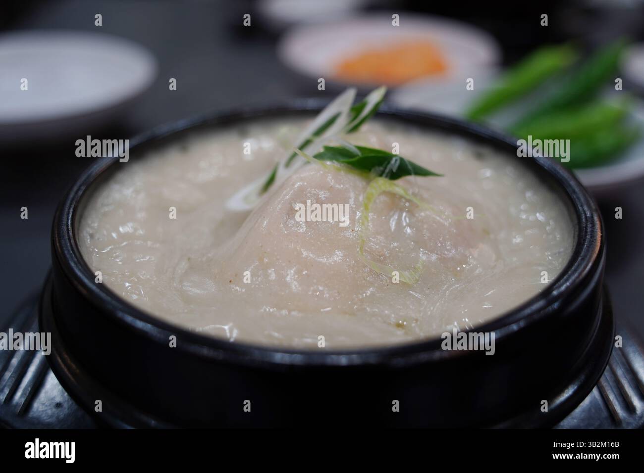 Samgyetang is a Korean soup of chicken stuffed with rice and ginseng ...