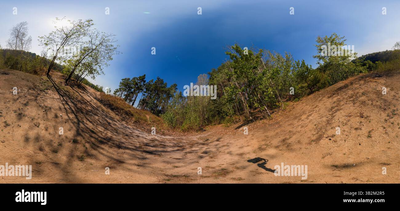 Full seamless 360 degree angle view spherical HDRi panorama of green ...