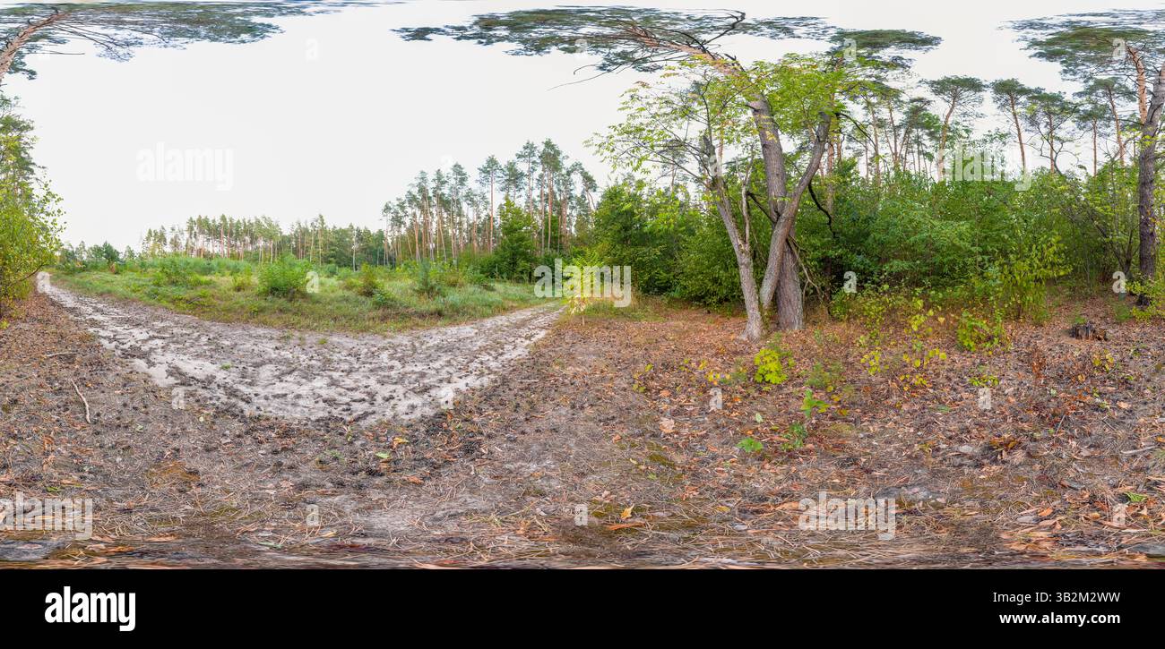 Full seamless 360 degree angle view spherical HDRi panorama of green ...