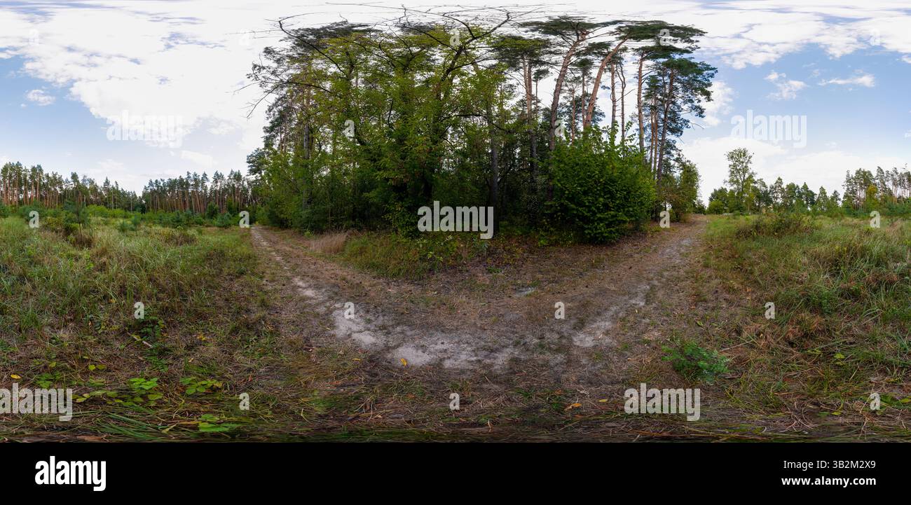 Full seamless 360 degree angle view spherical HDRi panorama of green ...