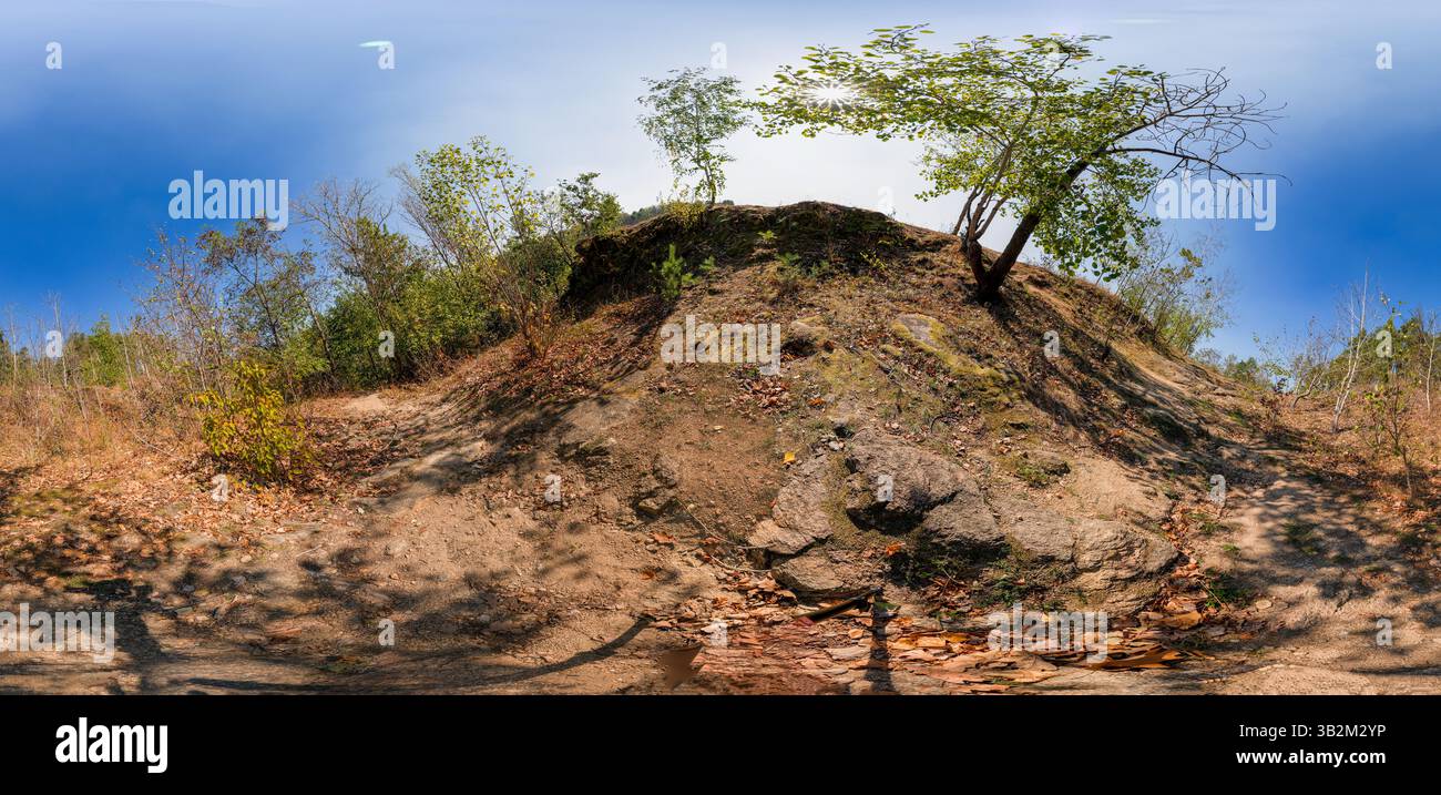 Full seamless 360 degree angle view spherical HDRi panorama of green ...