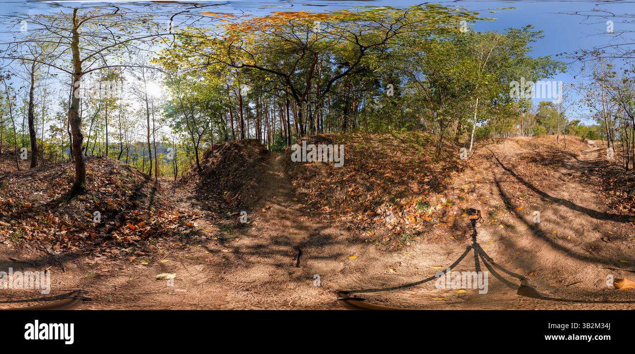 Full seamless 360 degree angle view spherical HDRi panorama of green ...