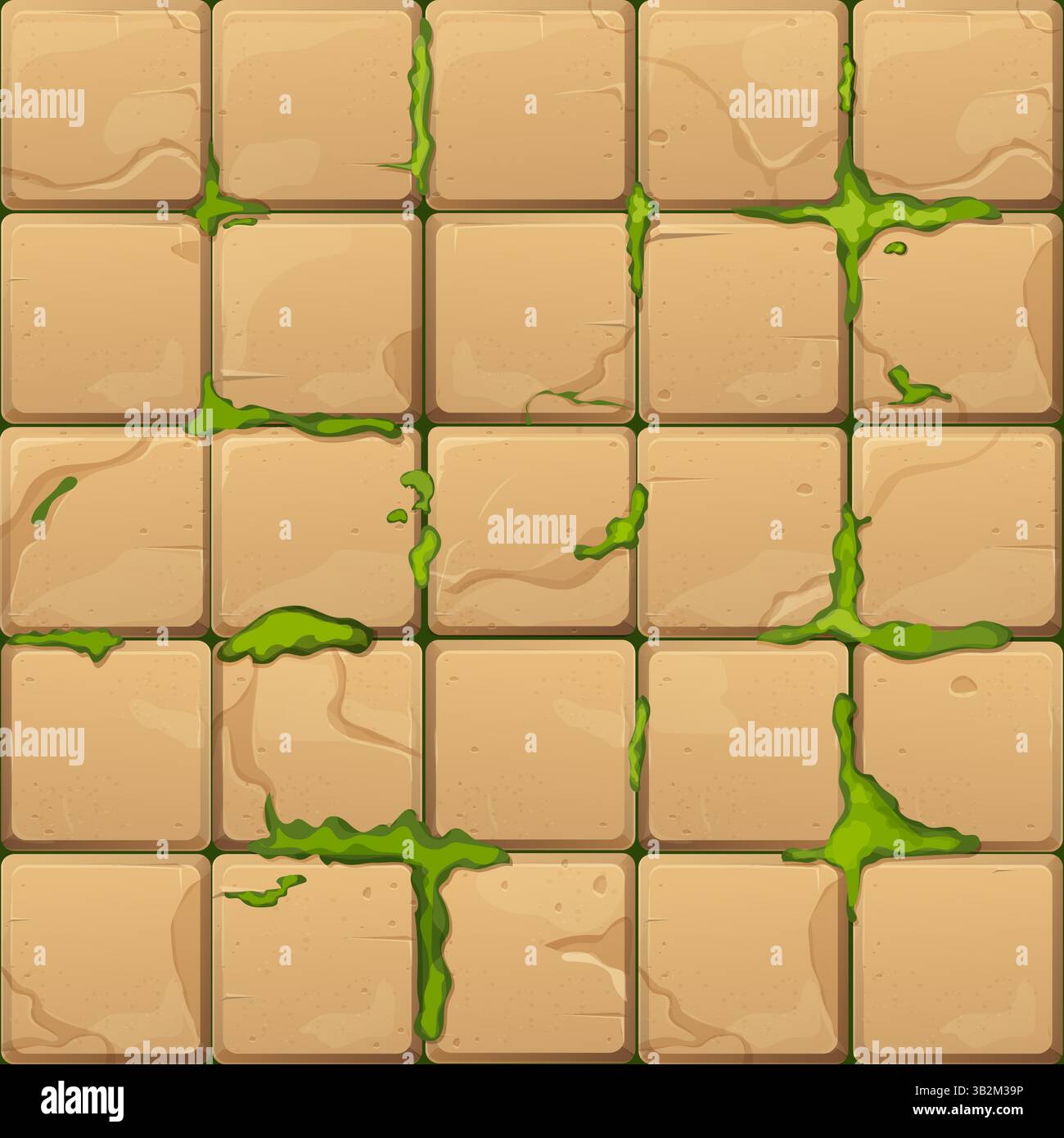 Stone brick with moss old game wall, medieval path, road seamless tile ...