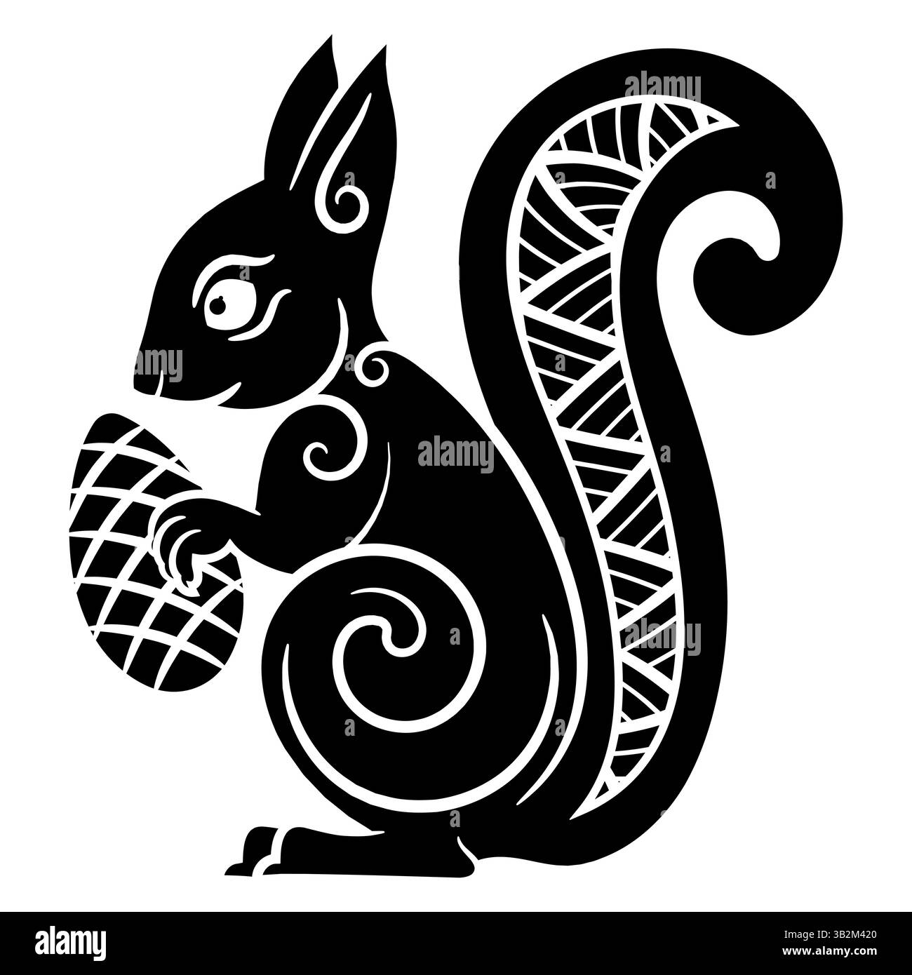 Squirrel named Ratatoskr, illustration from ancient Norse mythology ...