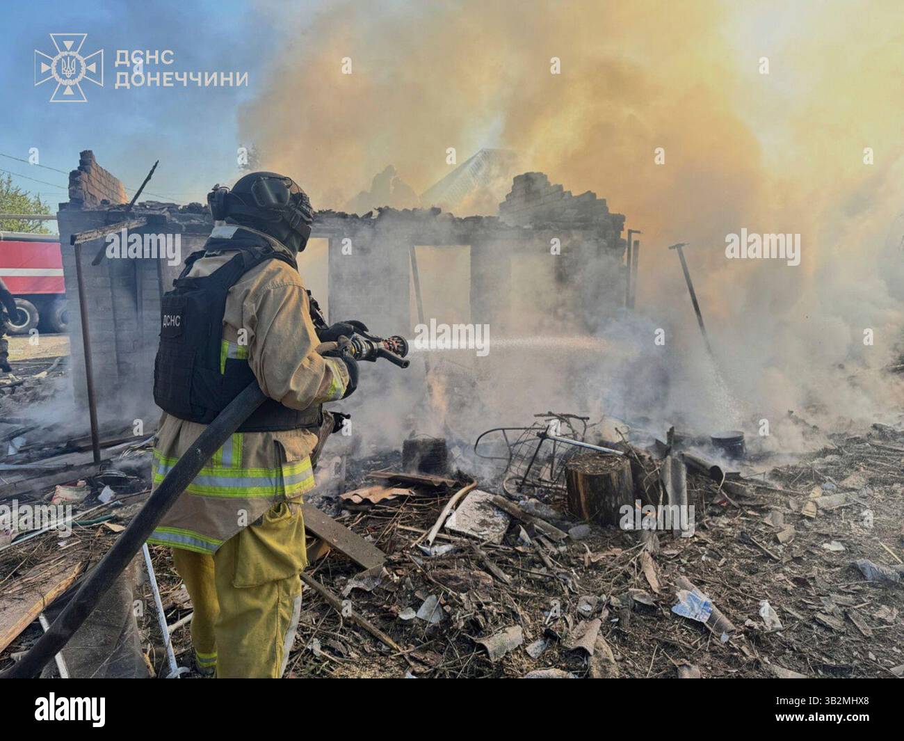 In this photo provided by the Ukrainian Emergency Service, a ...