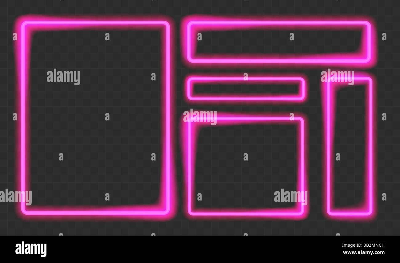 Neon rectangle frame smoke Stock Vector Images - Alamy