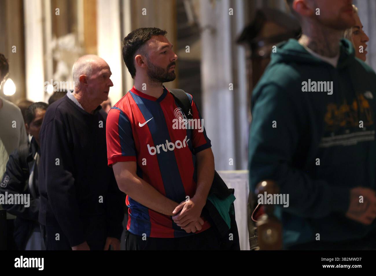 Rome, Italy April 28, 2025: A fan of the Argentine team San Lorenzo ...