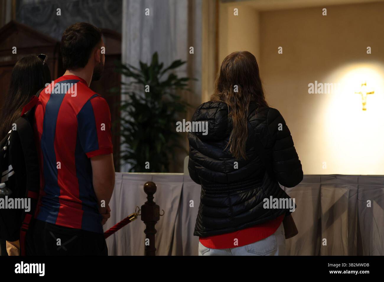 Rome, Italy April 28, 2025: A fan of the Argentine team San Lorenzo ...